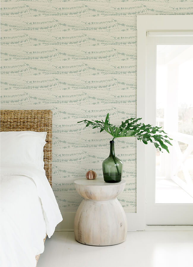 York Wallcoverings. 4071-71049 - Rannell Aqua Abstract Scallop ...