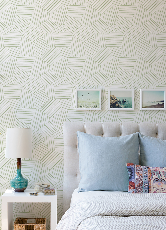 4121-26900 - Helene Sage Geometric Lines Wallpaper - by A-Street Prints