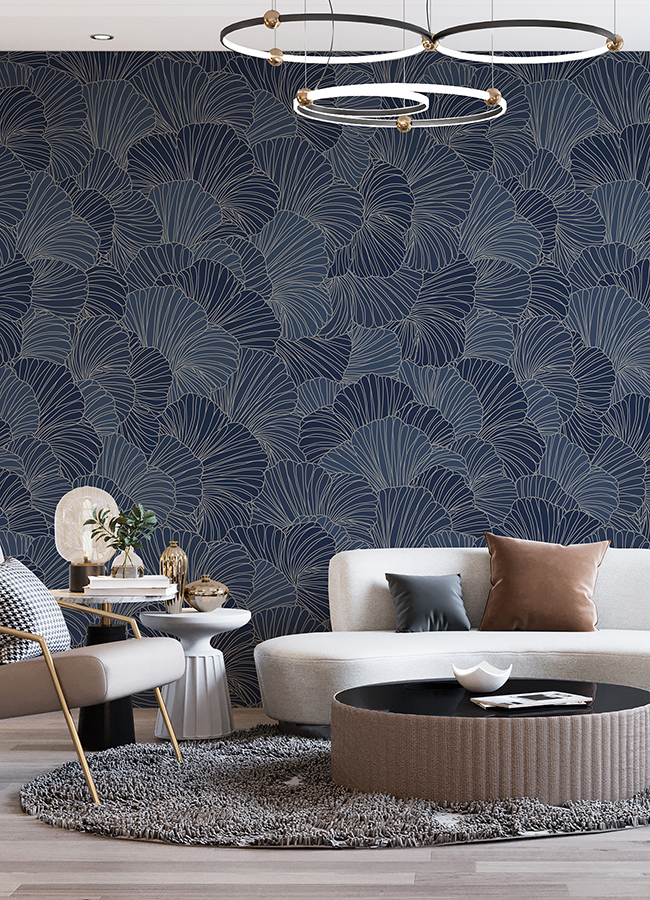 ASTM5049 - Petals Royal Blue Wall Mural - by Katie Hunt x A-Street Prints
