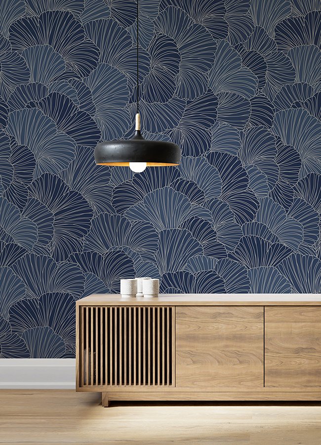 ASTM5049 - Petals Royal Blue Wall Mural - by Katie Hunt x A-Street Prints