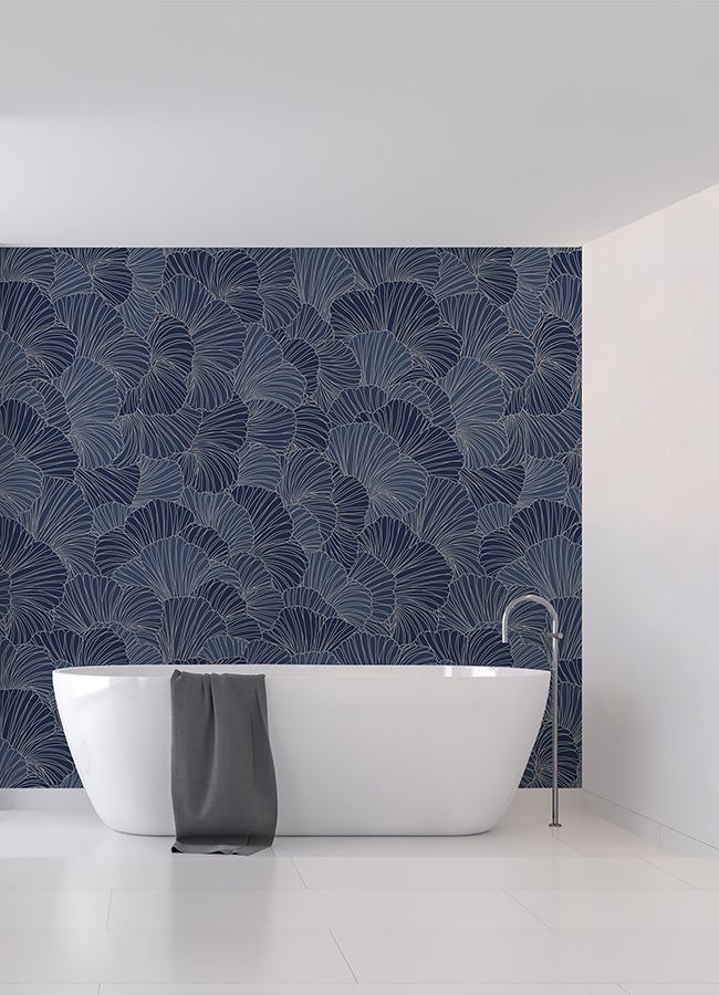 ASTM5049 - Petals Royal Blue Wall Mural - by Katie Hunt x A-Street Prints