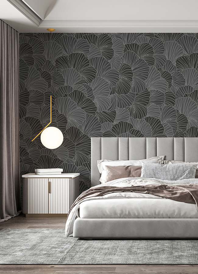 ASTM5050 - Petals Charcoal Grey Wall Mural - by Katie Hunt x A-Street ...