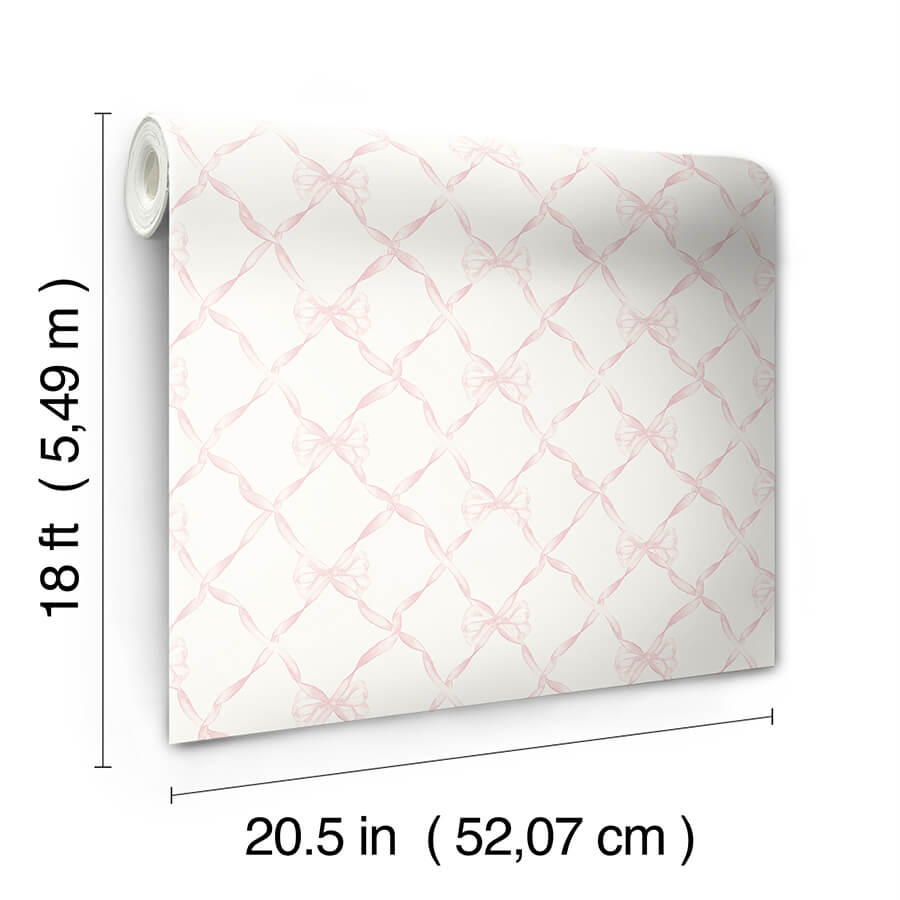 LFS5012 - Pink Jam Baby Bow Peel and Stick Wallpaper - by LoveShackFancy