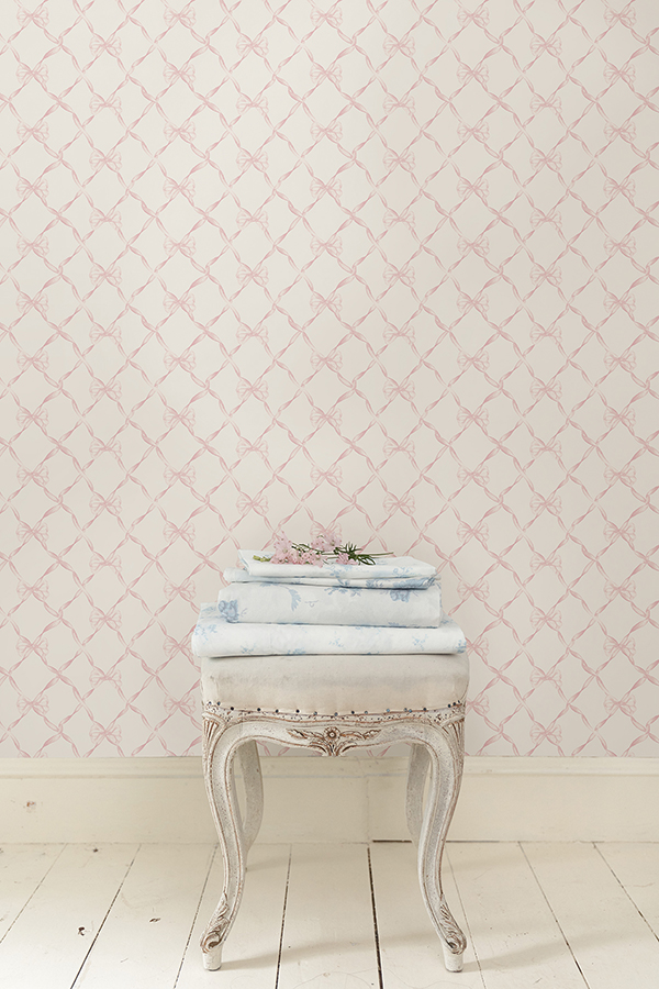 LFS5012 - Pink Jam Baby Bow Peel and Stick Wallpaper - by LoveShackFancy