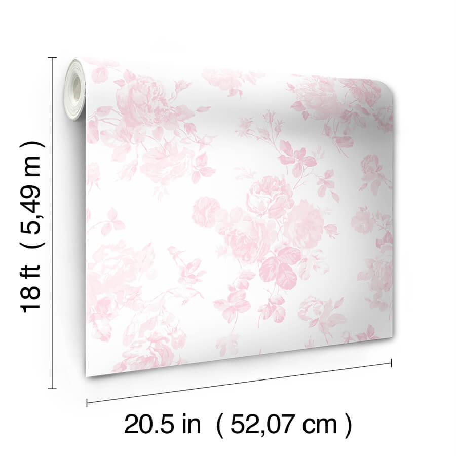 LFS5016 - Faded Primrose Everblooming Rosettes Peel and Stick Wallpaper ...