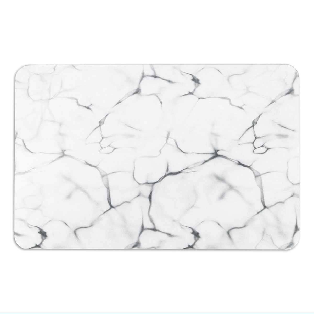 bathw-marble - Marble White Stone Bath Mat, Non Slip - by ArtsyMats