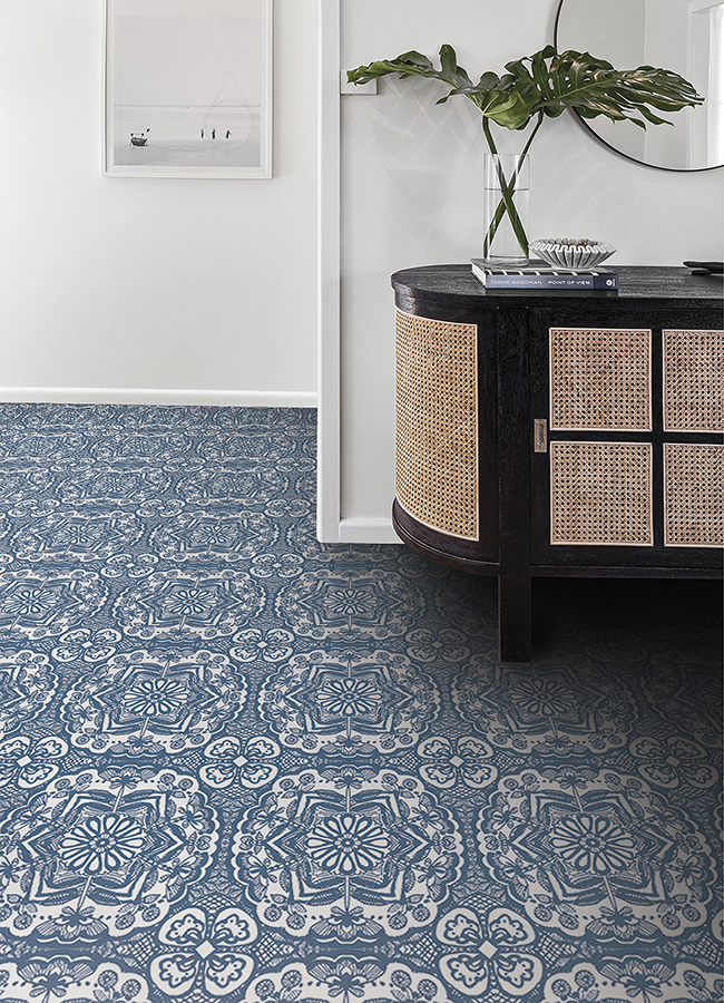 FP4945 - Blue Erina Peel and Stick Floor Tiles - by FloorPops
