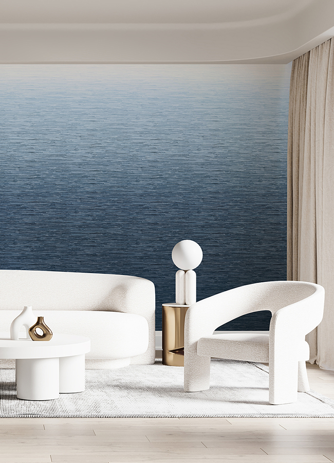 ASTM5046 - Into the Deep Dark Blue Ombre Wall Mural - by Katie Hunt x A ...