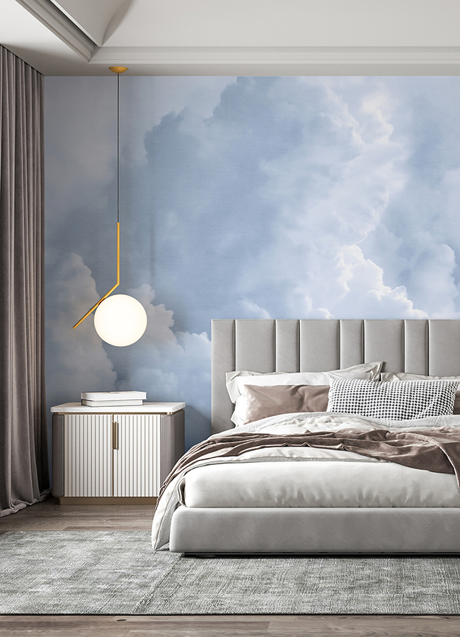 ASTM5053 - In The Clouds Sky Blue Wall Mural - by Katie Hunt x A-Street ...
