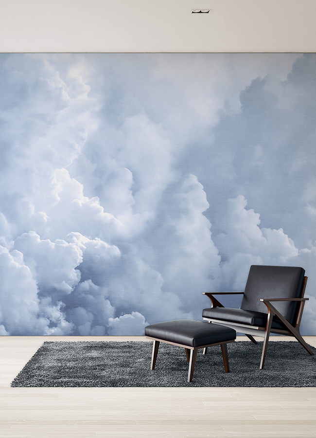ASTM5053 - In The Clouds Sky Blue Wall Mural - by Katie Hunt x A-Street ...