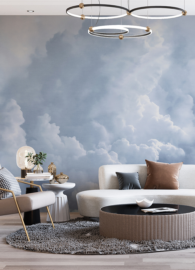 ASTM5053 - In The Clouds Sky Blue Wall Mural - by Katie Hunt x A-Street ...