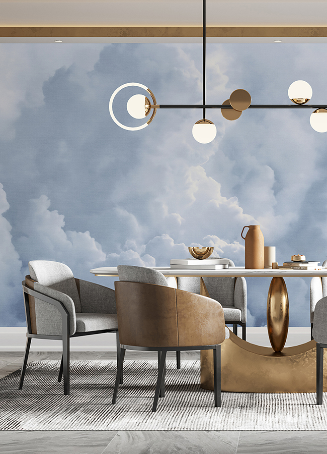 ASTM5053 - In The Clouds Sky Blue Wall Mural - by Katie Hunt x A-Street ...