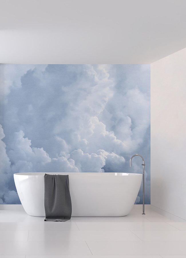 ASTM5053 - In The Clouds Sky Blue Wall Mural - by Katie Hunt x A-Street ...