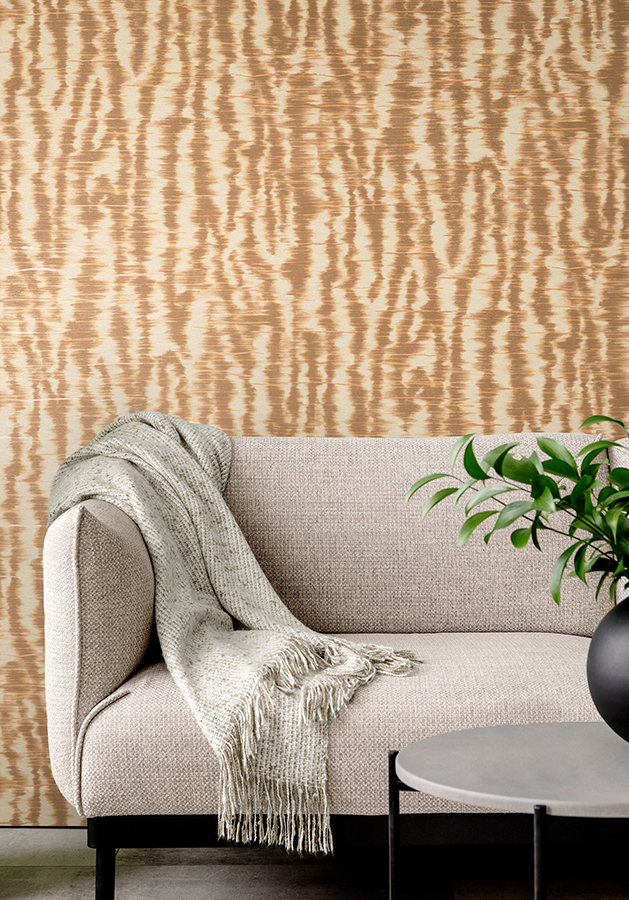 PK333442 - Hartmann Rust Stripe Texture Wallpaper - by Fine Décor
