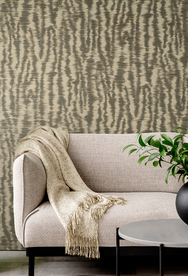 PK333443 - Hartmann Brown Stripe Texture Wallpaper - by Fine Décor