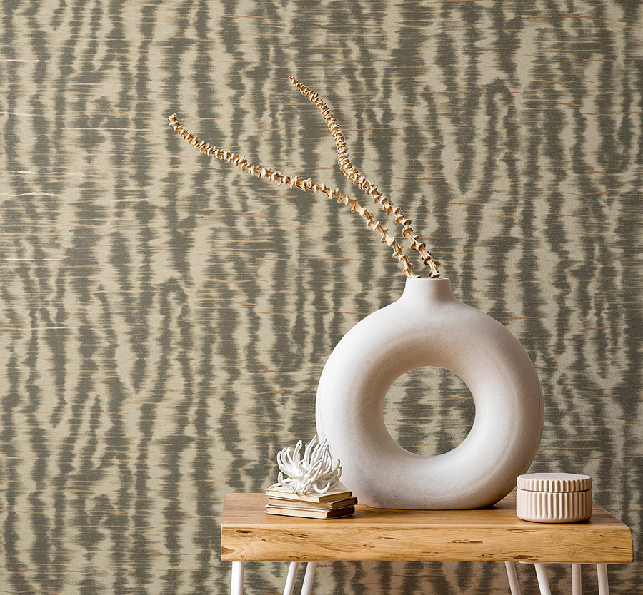 PK333443 - Hartmann Brown Stripe Texture Wallpaper - by Fine Décor