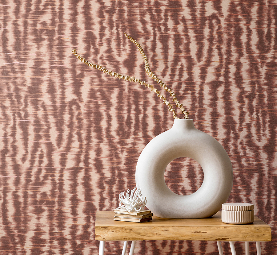 PK333444 - Hartmann Burgundy Stripe Texture Wallpaper - by Fine Décor