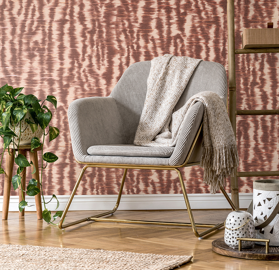 PK333444 - Hartmann Burgundy Stripe Texture Wallpaper - by Fine Décor