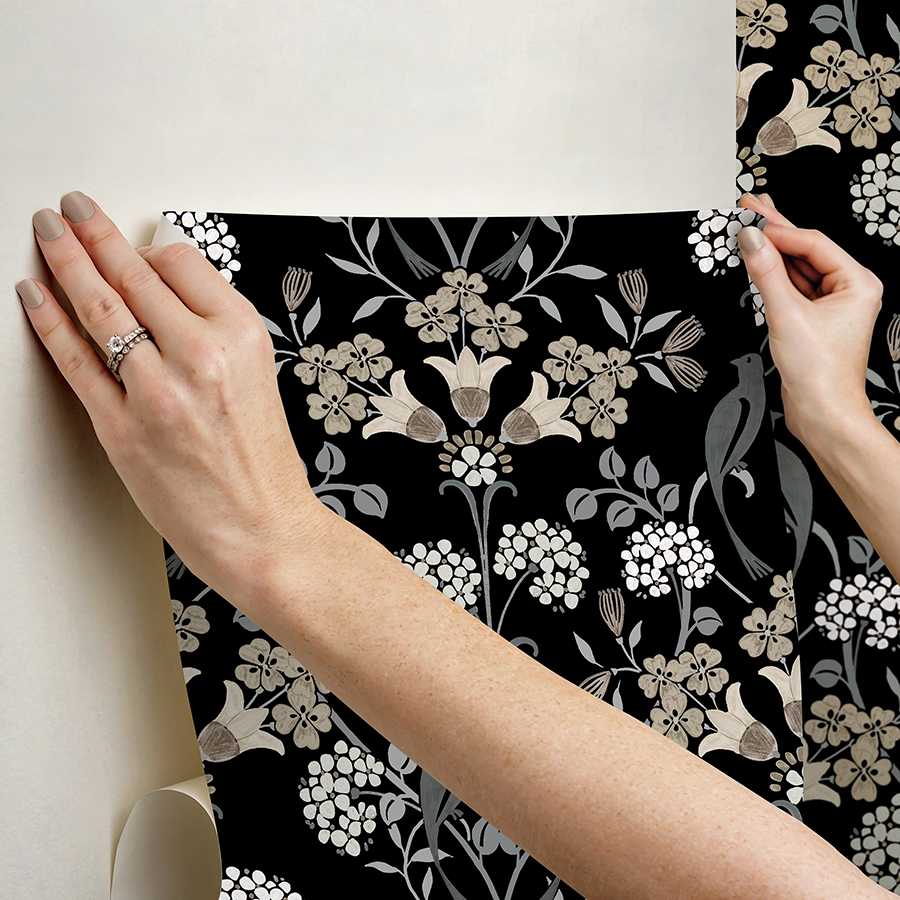 NUS6095 - Black & Neutral Meadow Song Peel and Stick Wallpaper - by ... NUS6095 - Black & Neutral Meadow Song Peel and Stick Wallpaper - by ...