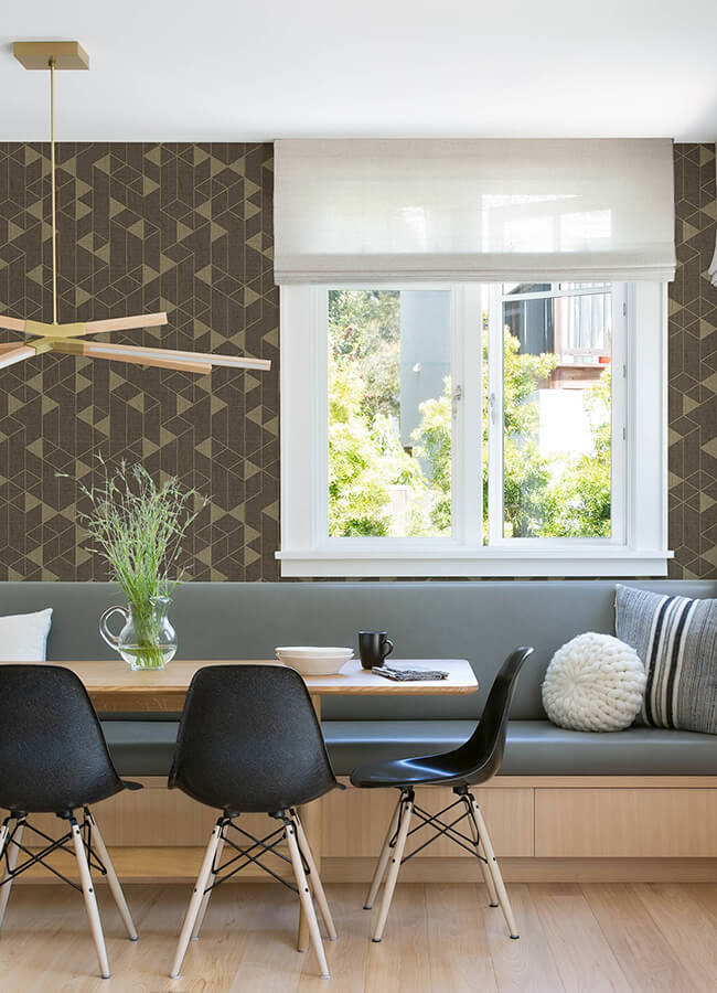 4034-26773 - Fairbank Chocolate Linen Geometric Wallpaper by Scott ...