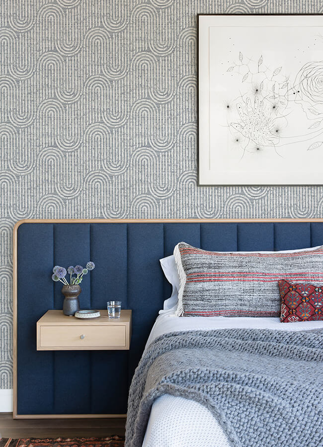 4034-26788 - Trippet Blue Zen Waves Wallpaper by Scott Living - by A ...