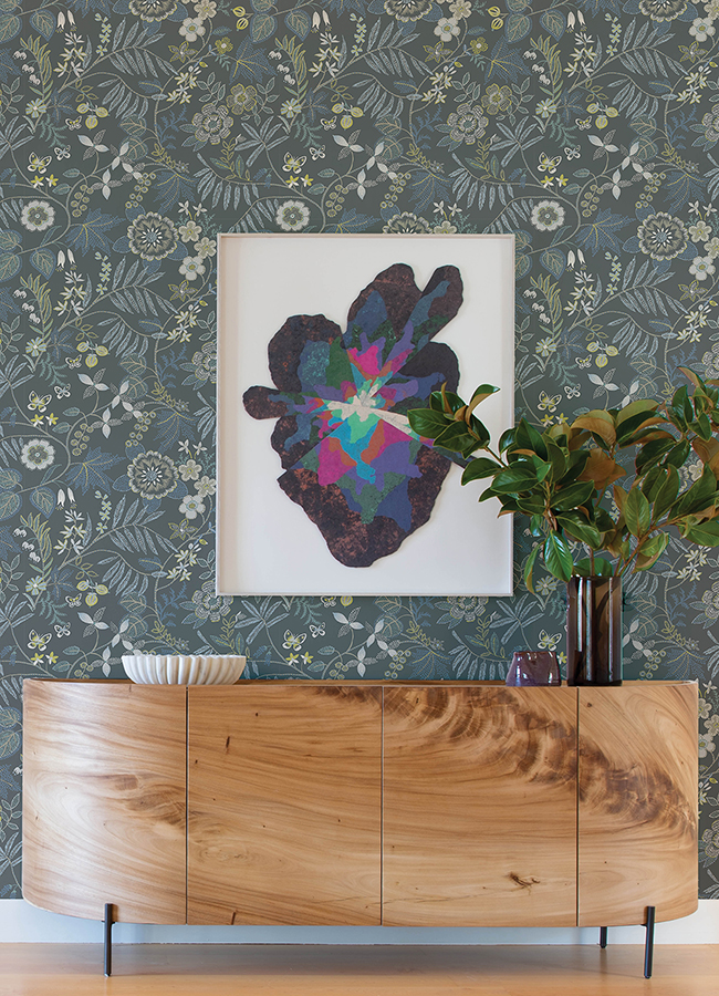 4034-72136 - Marilyn Light Grey Floral Trail Wallpaper by Scott Living ...