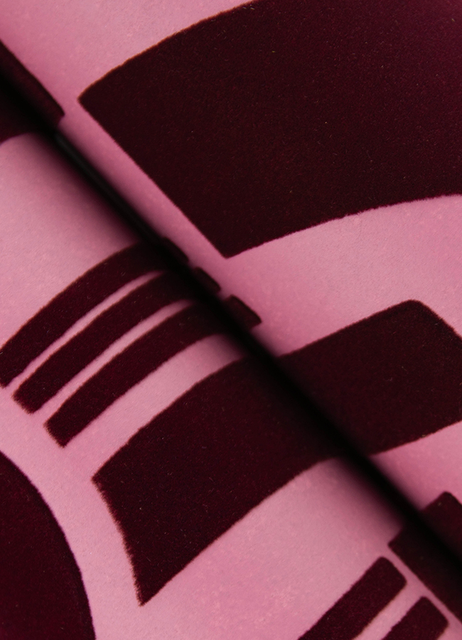 4034-87380 - Carter Burgundy Geometric Flock Wallpaper by Scott Living ...
