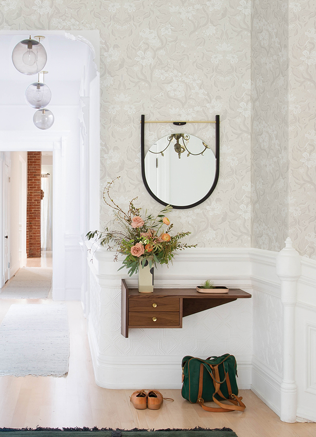 4143-22019 - Lisa Grey Floral Damask Wallpaper - by A-Street Prints