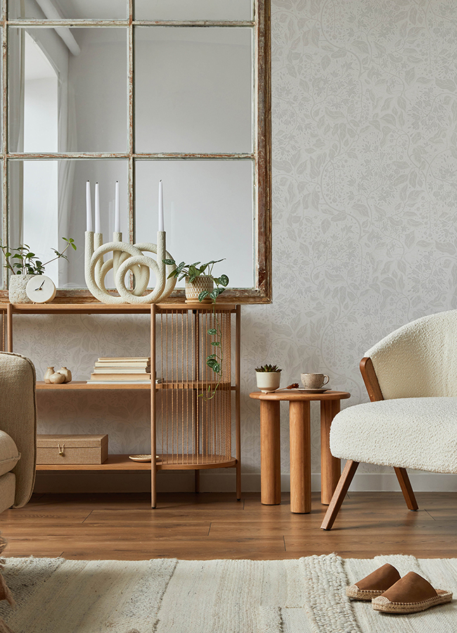 4143-22021 - Turi Light Grey Twining Vines Wallpaper - by A-Street Prints