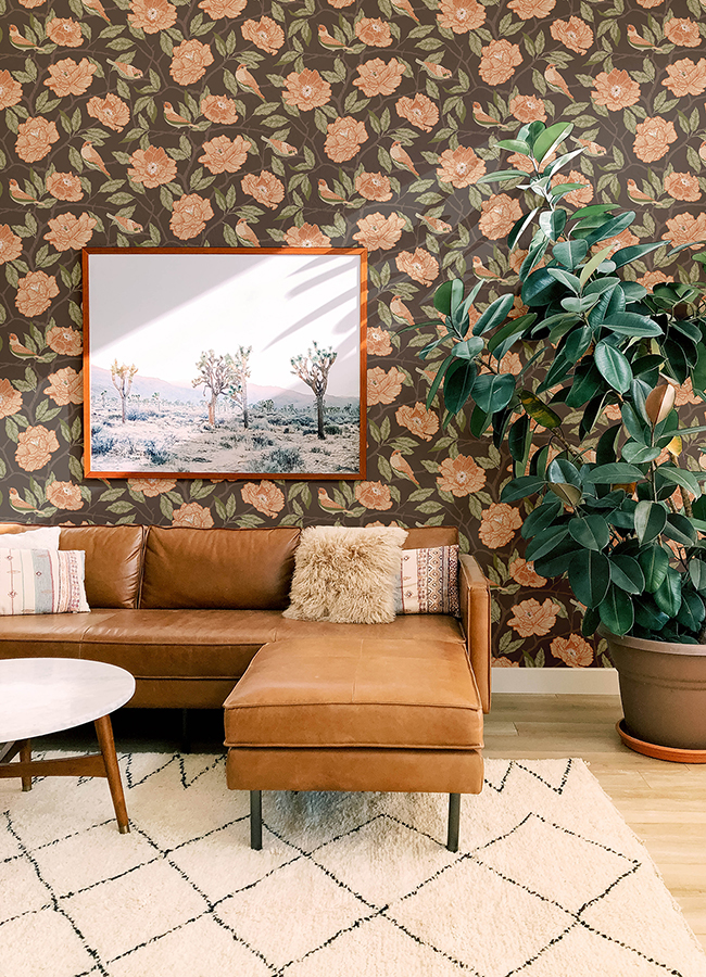 4143-34026 - Bernadina Black Rosebush Wallpaper - by A-Street Prints