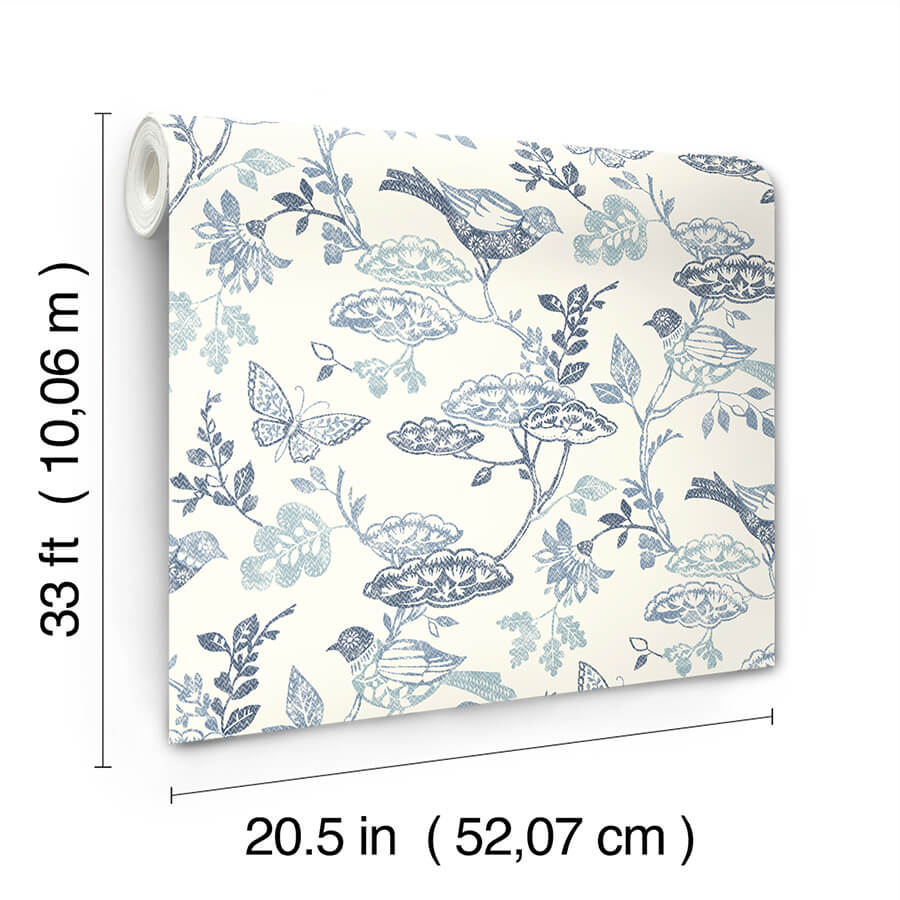 3125-72316 - Malmo Blue Trail Wallpaper - by Chesapeake