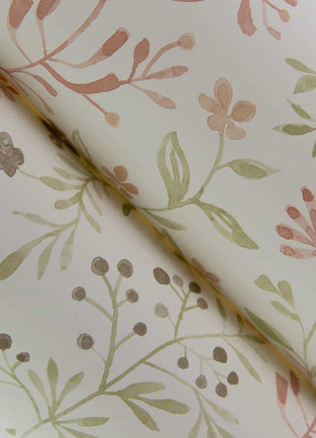 3125-72355 - Tarragon Blush Dainty Meadow Wallpaper - by Chesapeake