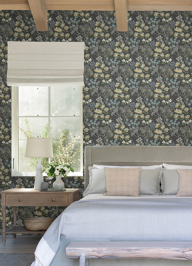 4122-27018 - Cultivate Grey Springtime Blooms Wallpaper - by A-Street ...