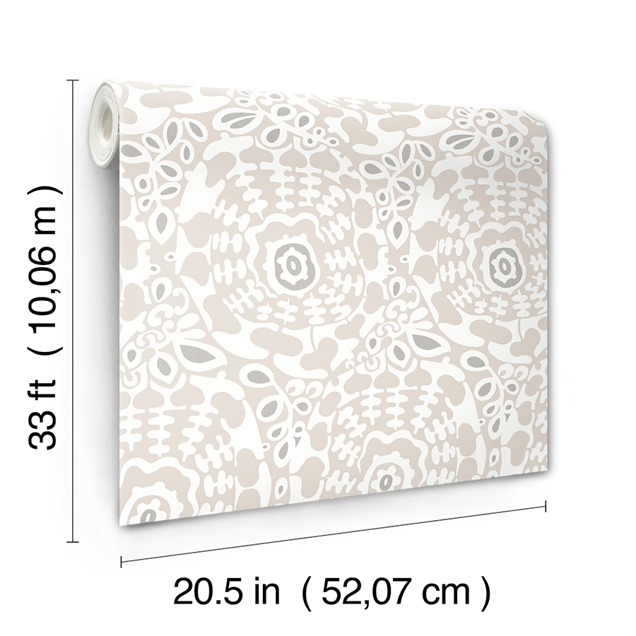 4122-27038 - Divine Grey Abstract Medallion Wallpaper - by A-Street Prints