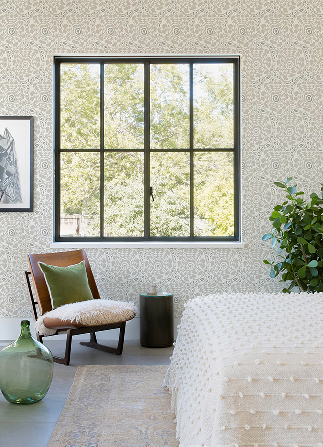 4122-27038 - Divine Grey Abstract Medallion Wallpaper - by A-Street Prints