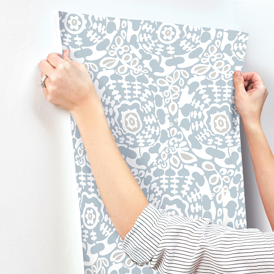 4122-27039 - Divine Light Blue Abstract Medallion Wallpaper - by A ...