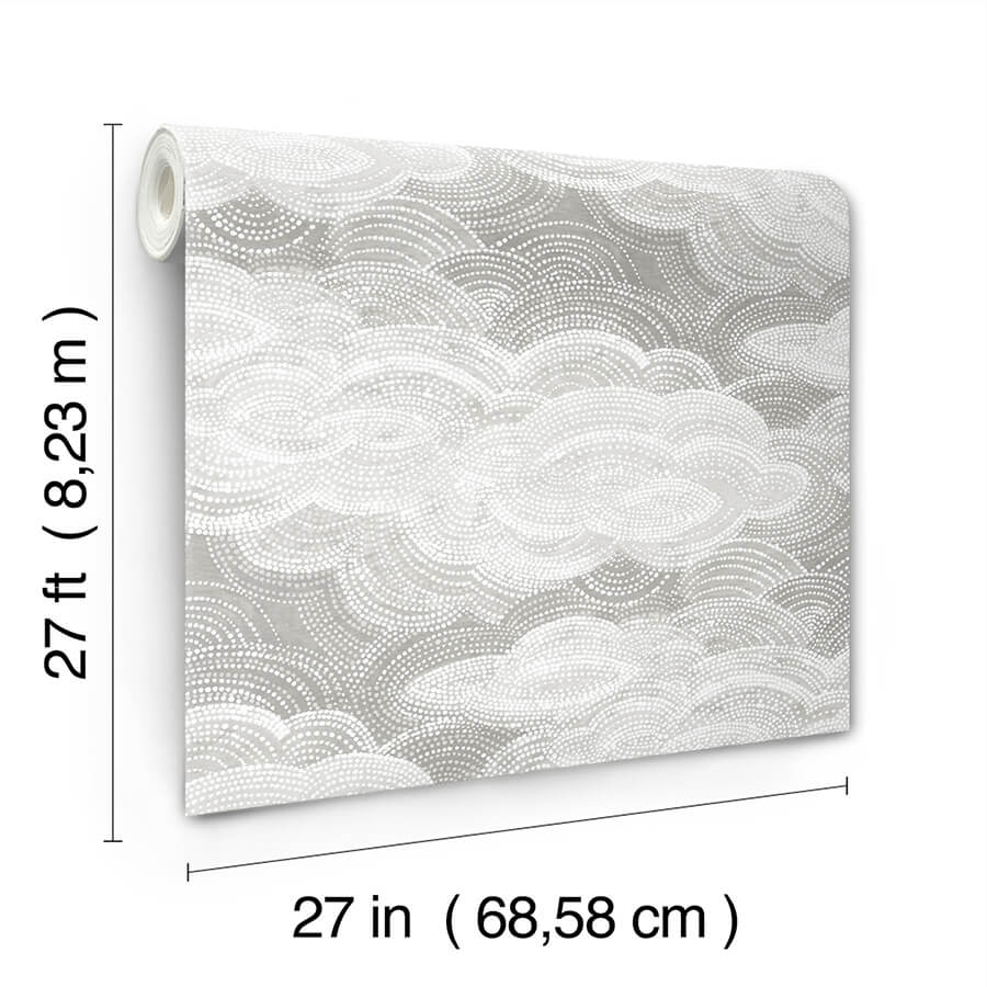 York Wallcoverings. 4122-72406 - Vision Grey Stipple Clouds Wallpaper ...