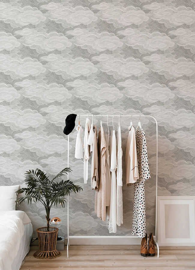 4122-72406 - Vision Grey Stipple Clouds Wallpaper - by A-Street Prints