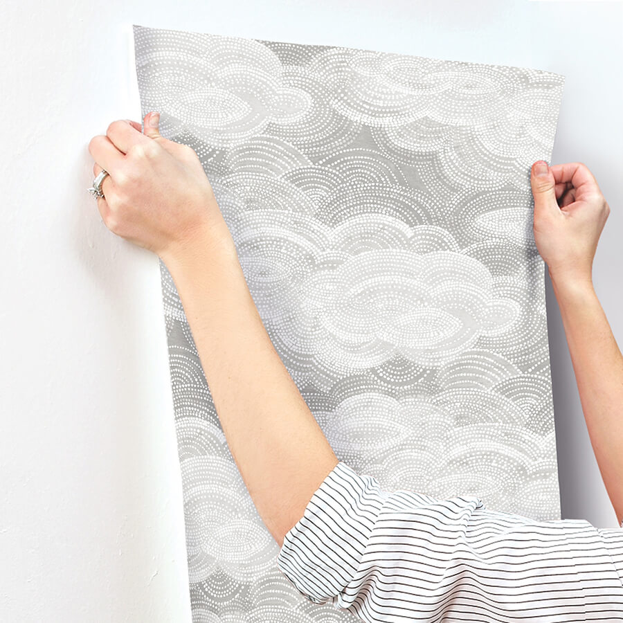 4122-72406 - Vision Grey Stipple Clouds Wallpaper - by A-Street Prints