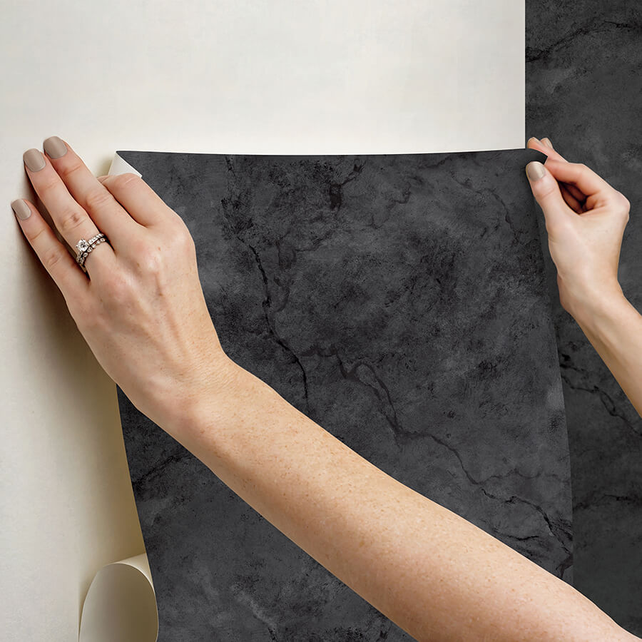 NUS4984 - Black Hayden Peel and Stick Wallpaper - by NuWallpaper