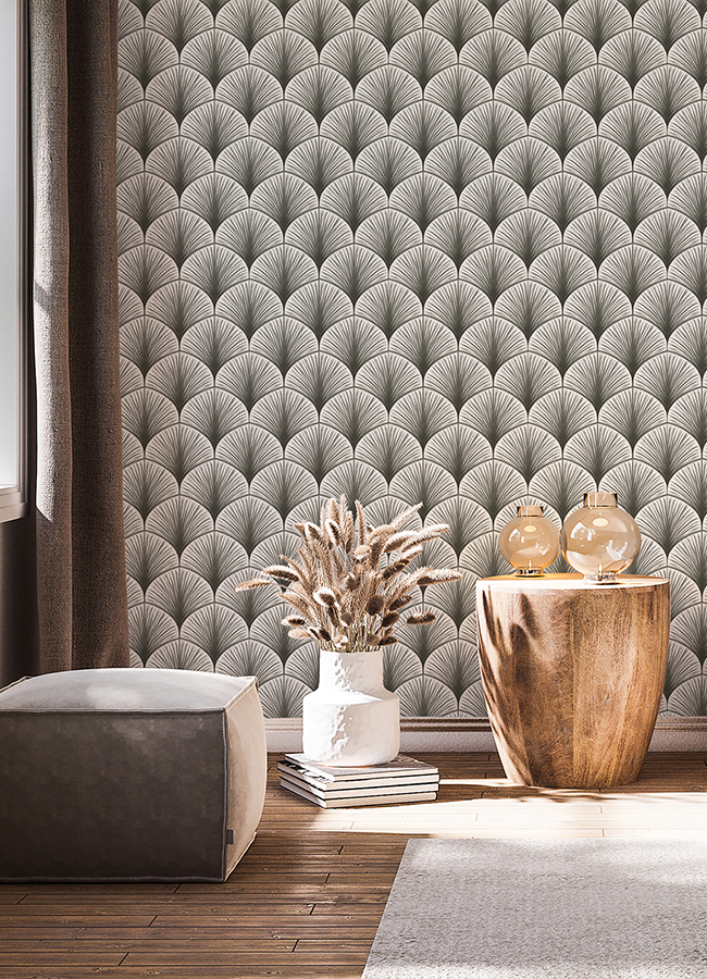 NUS4985 - Grey Amari Peel and Stick Wallpaper - by NuWallpaper
