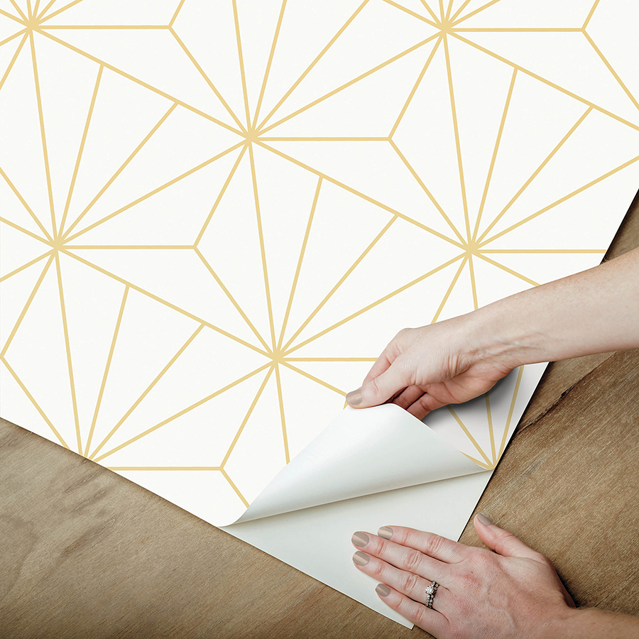 PP4703 - Geometric Gold Standard Geometric Peel and Stick Wallpaper ...
