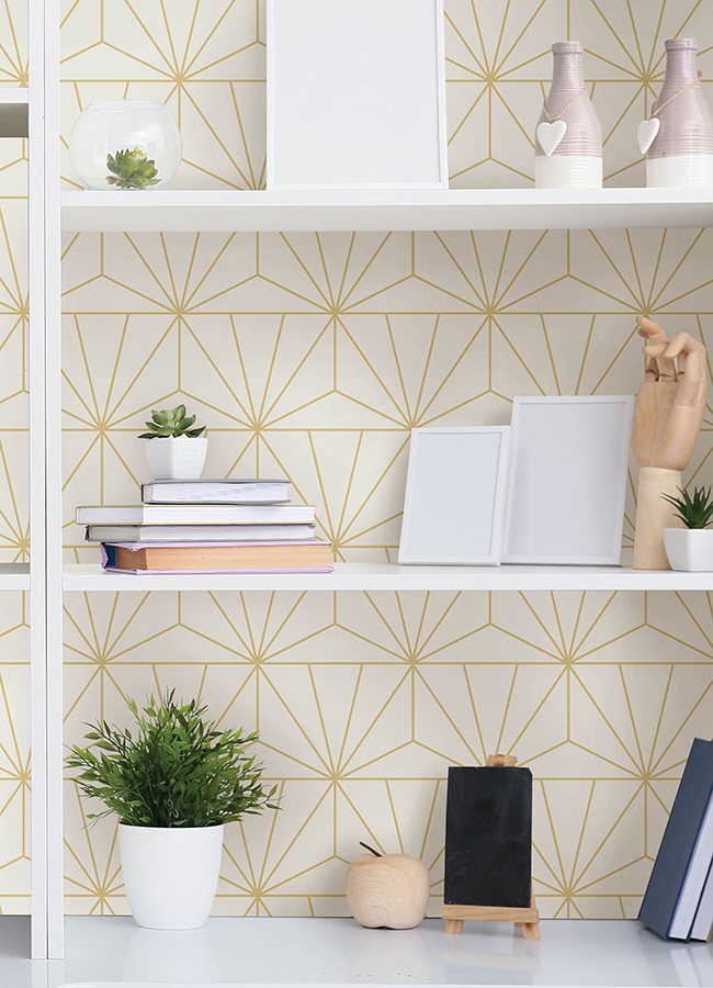PP4703 - Geometric Gold Standard Geometric Peel and Stick Wallpaper ...