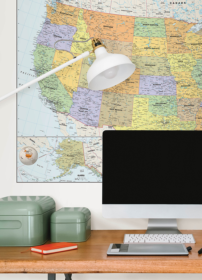 WP4430 - US & World Map Bundle Wall Decals - by WallPops
