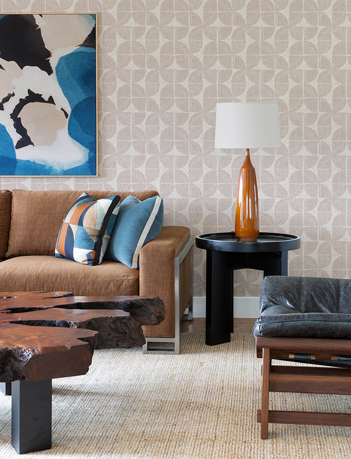 4141-27111 - Baxter Bone Semicircle Mosaic Wallpaper - by A-Street Prints