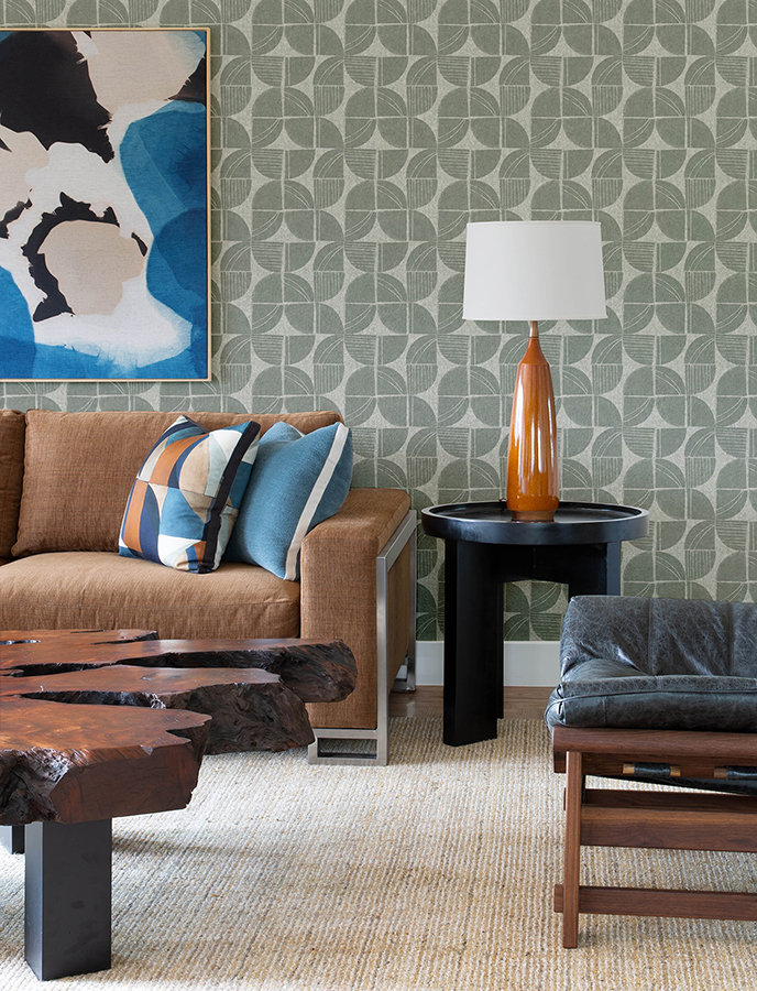 4141-27113 - Baxter Sea Green Semicircle Mosaic Wallpaper - by A-Street ...