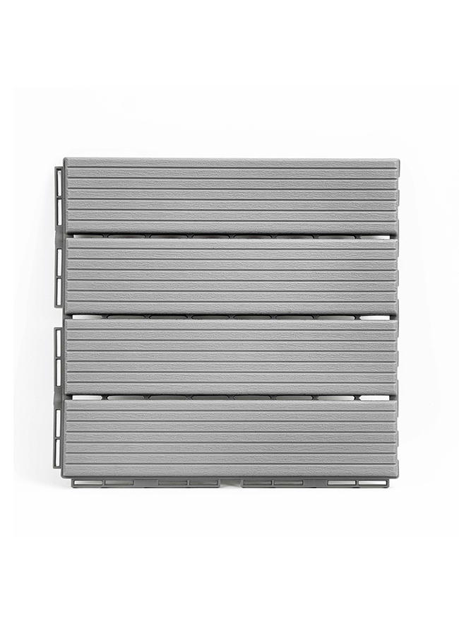 FPD6184 - Straight Groove Light Grey Interlocking Deck Tiles - by FloorPops