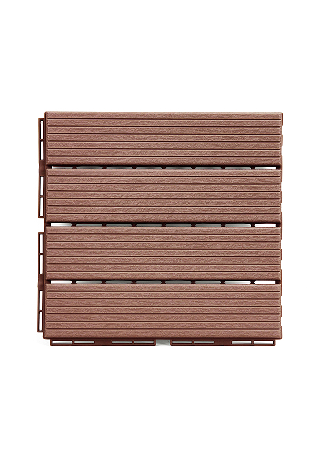 FPD6185 - Straight Groove Coffee Interlocking Deck Tiles - by FloorPops