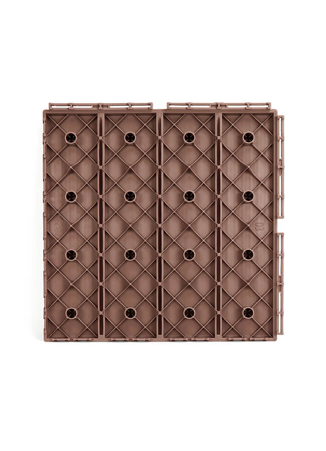 FPD6185 - Straight Groove Coffee Interlocking Deck Tiles - by FloorPops