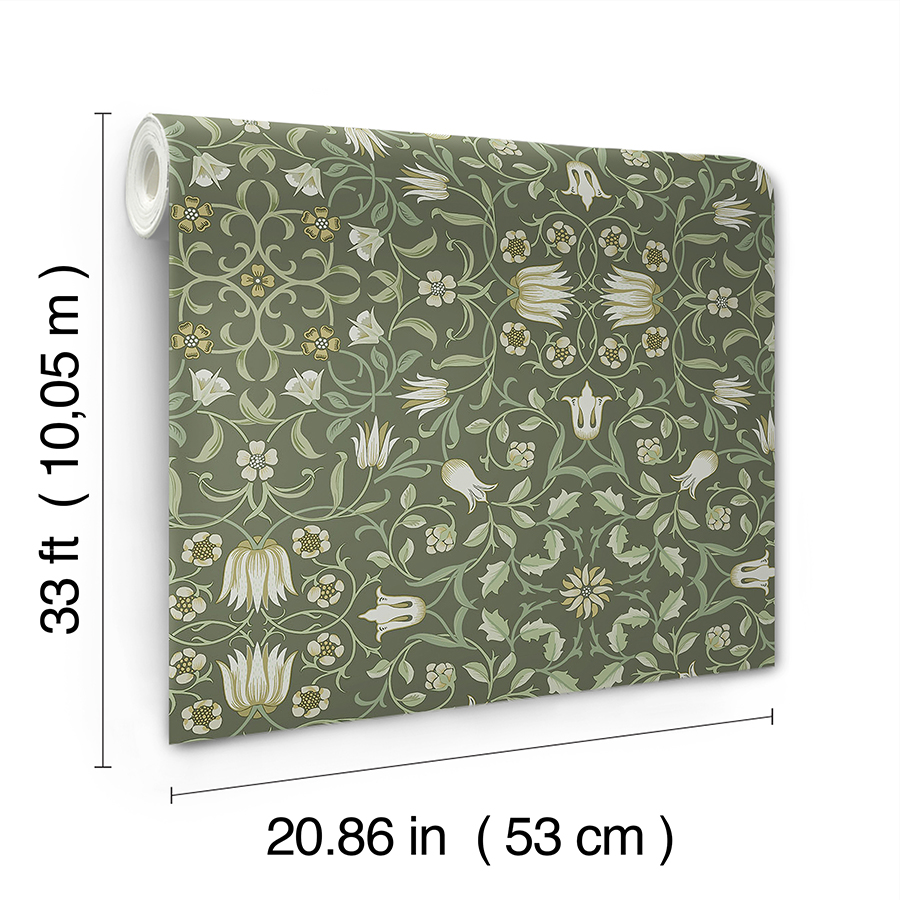 4153-82008 - No 1 Holland Park Green Floral Wallpaper - by A-Street Prints 4153-82008 - No 1 Holland Park Green Floral Wallpaper - by A-Street Prints